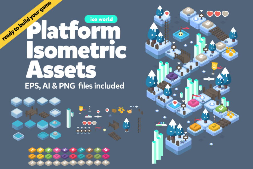 Blue Winter Isometric Game Assets – Game Assets Shop!